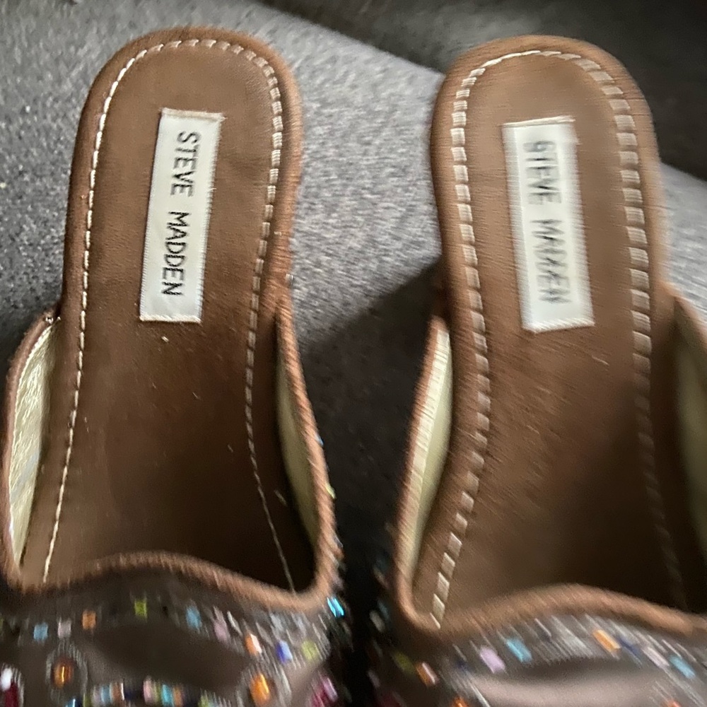 Steve Madden Y2k Firey Beaded Wooden Clogs Us 71/2 Br… - Gem